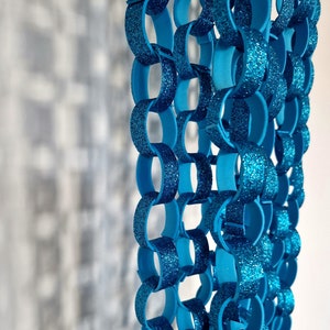 Blue Garland "paper Chain"/blue Chain Garland/rainbow Garland/christmas ...