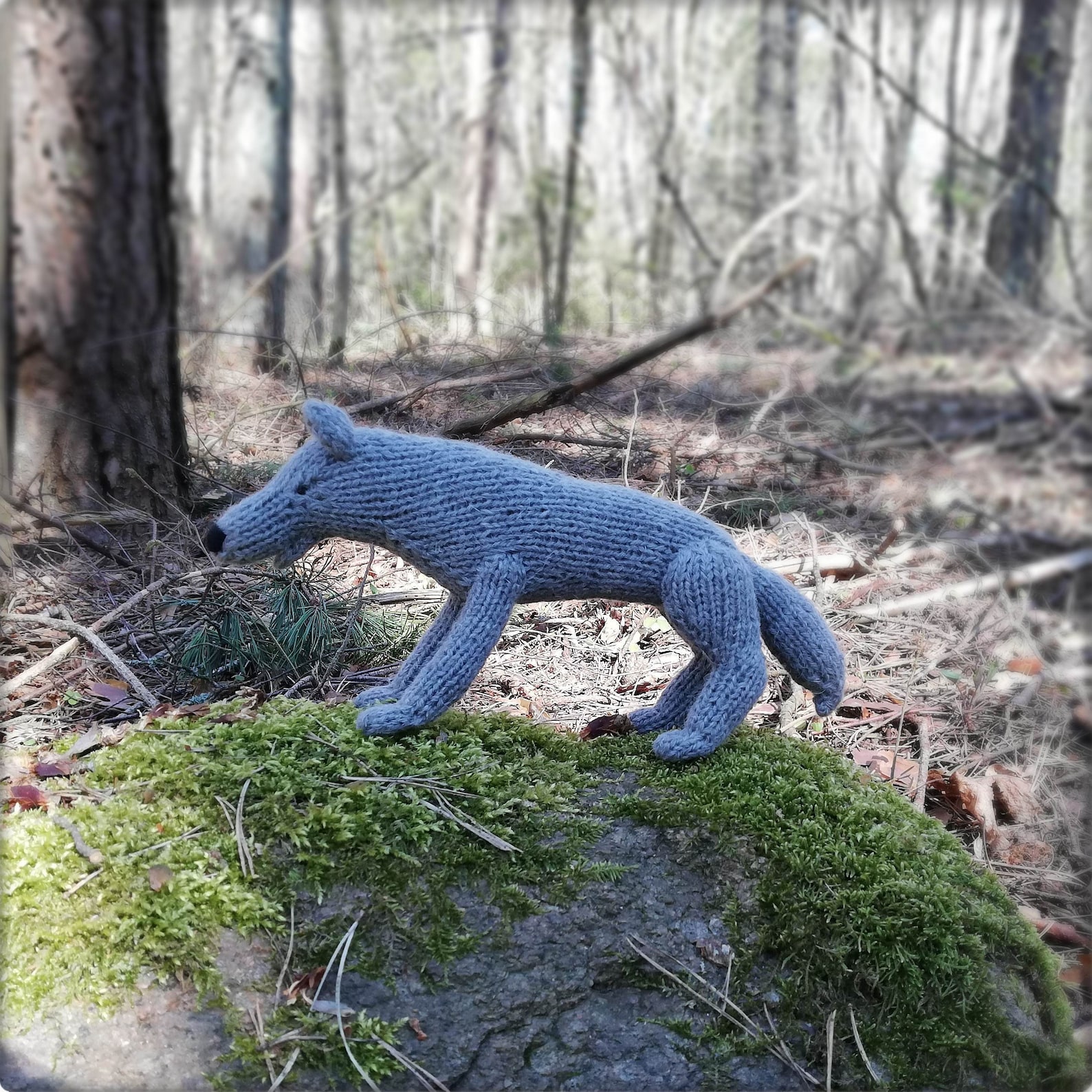 Hand Knitted Realistic Gray Wolf Toy - Etsy