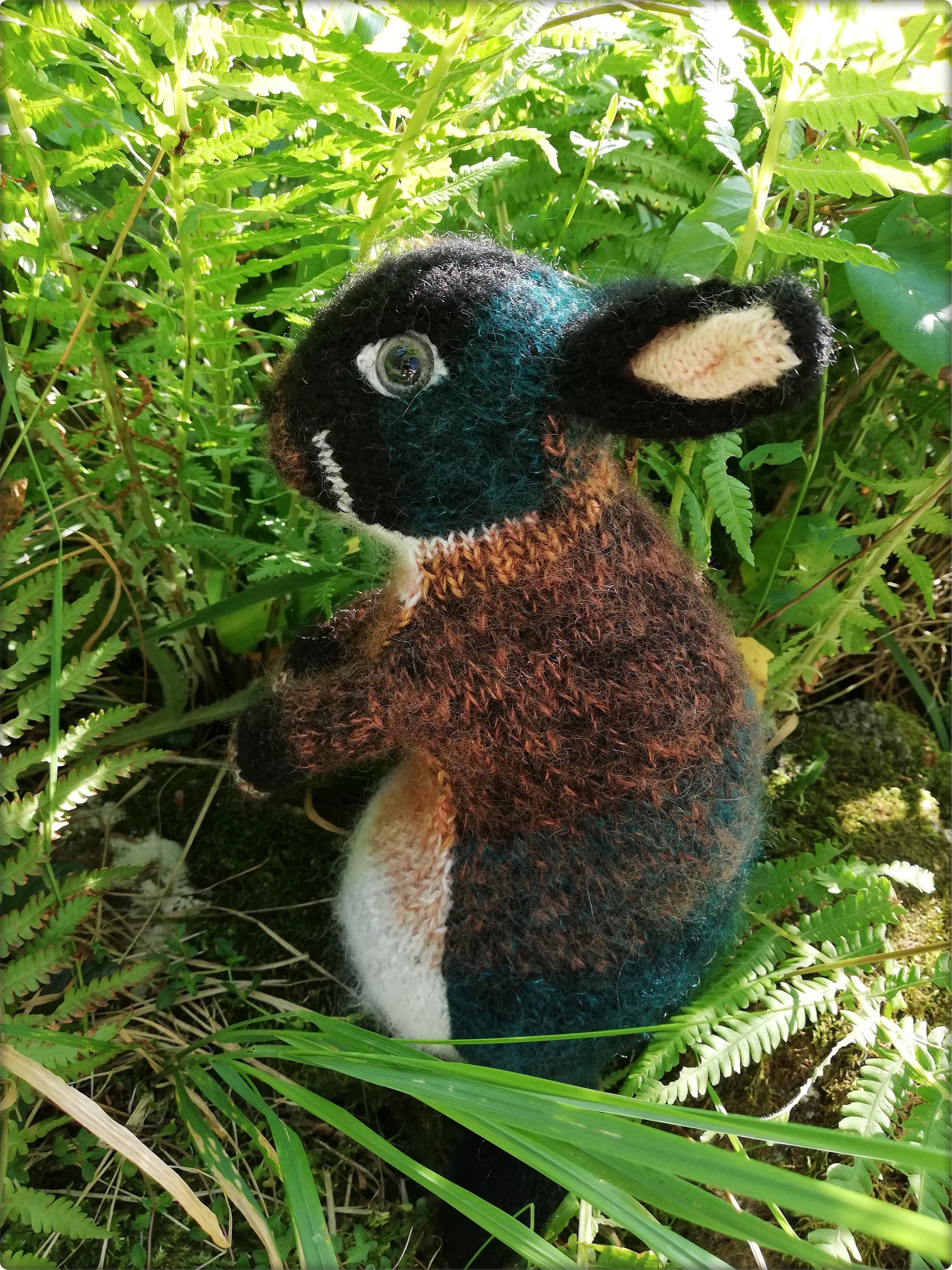 Knitted Black Otter Rex Rabbit Lover Gift for Easter Wild - Etsy UK