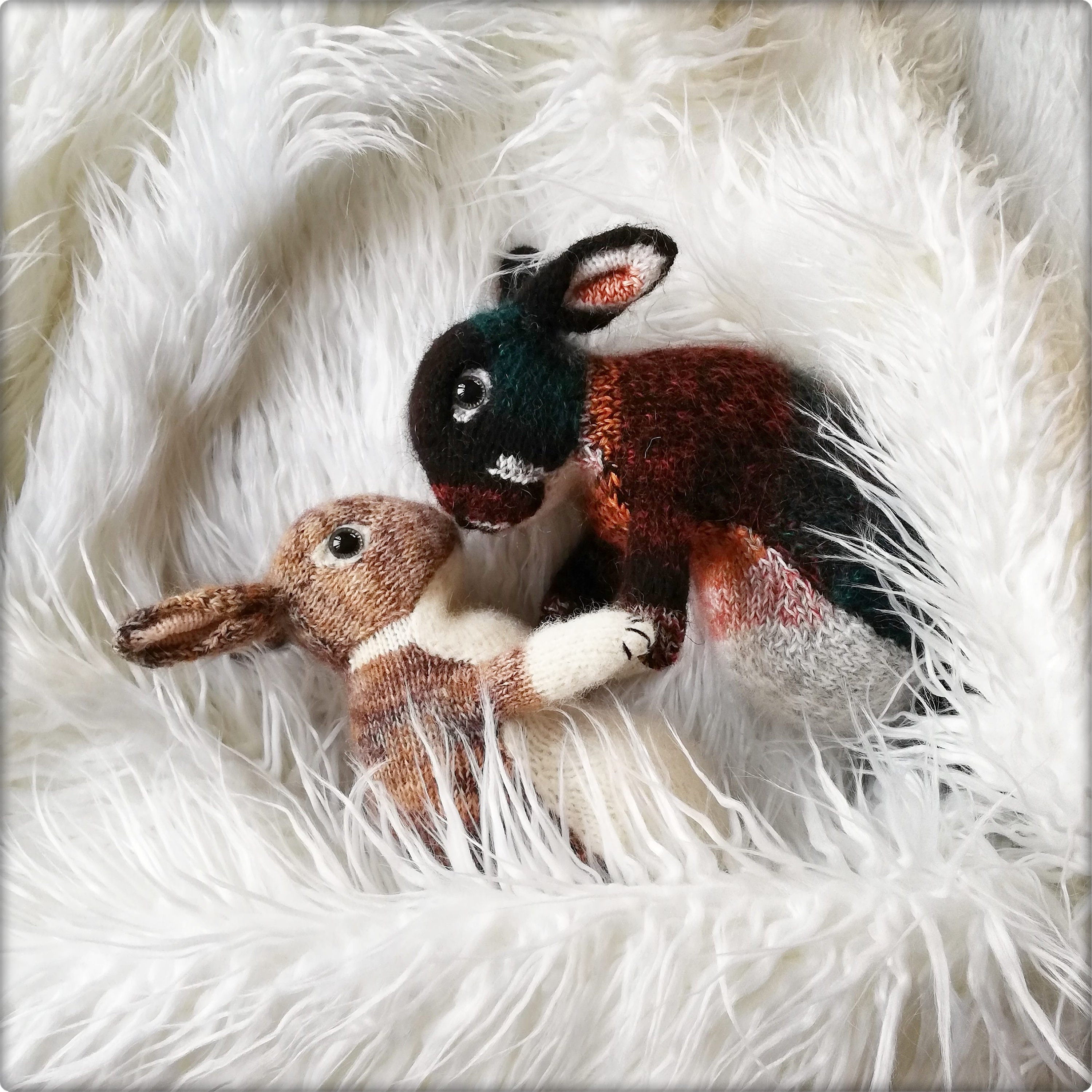 Knitted Black Otter Rex Rabbit Lover Gift for Easter Wild | Etsy UK