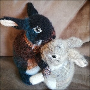 Knitted Black Otter Rex, Rabbit Lover Gift for Easter, Wild Stuffed ...
