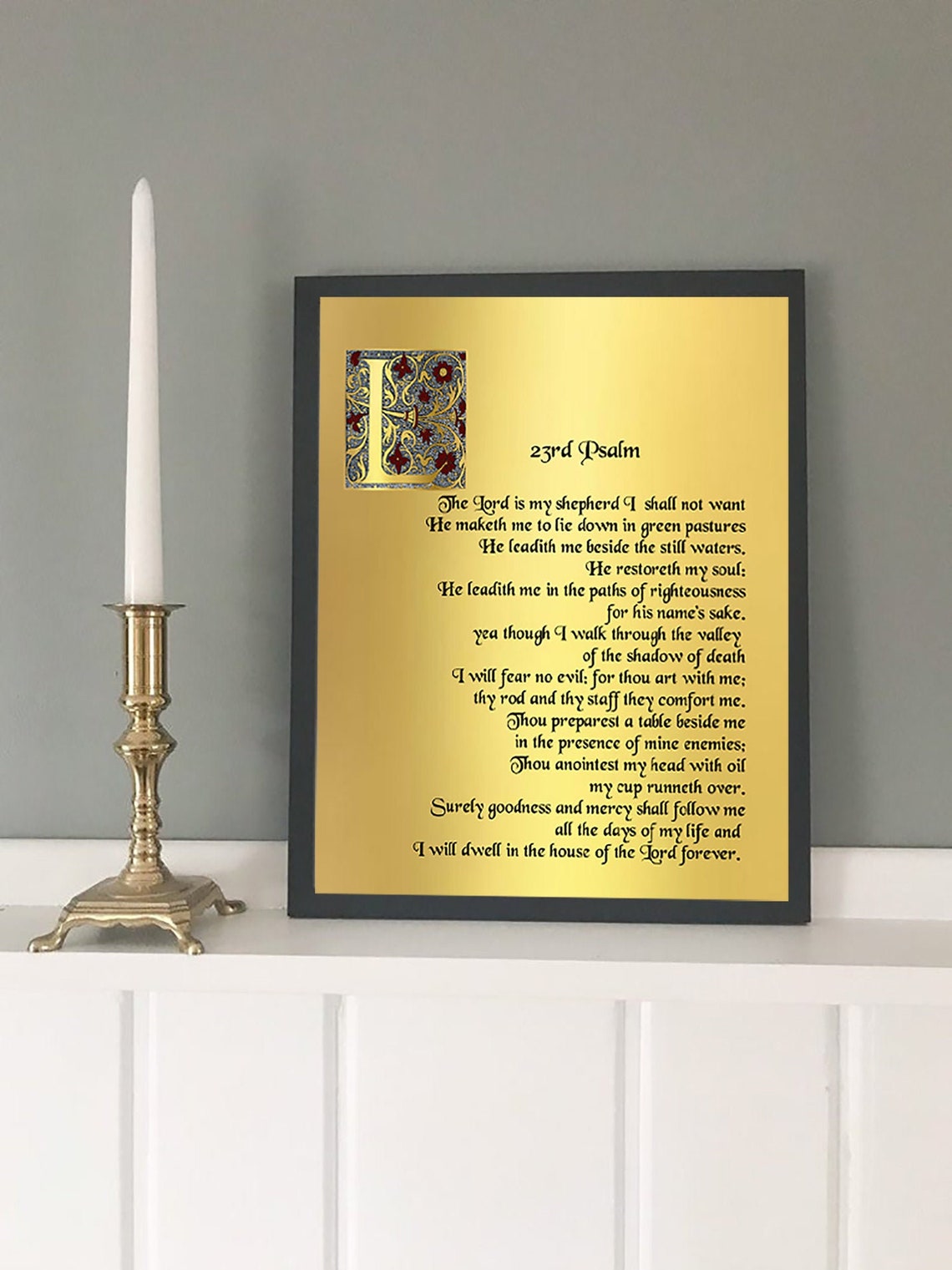 23rd PSALM Framed Print- the Lord is My Shepherd-illuminated Manuscript ...