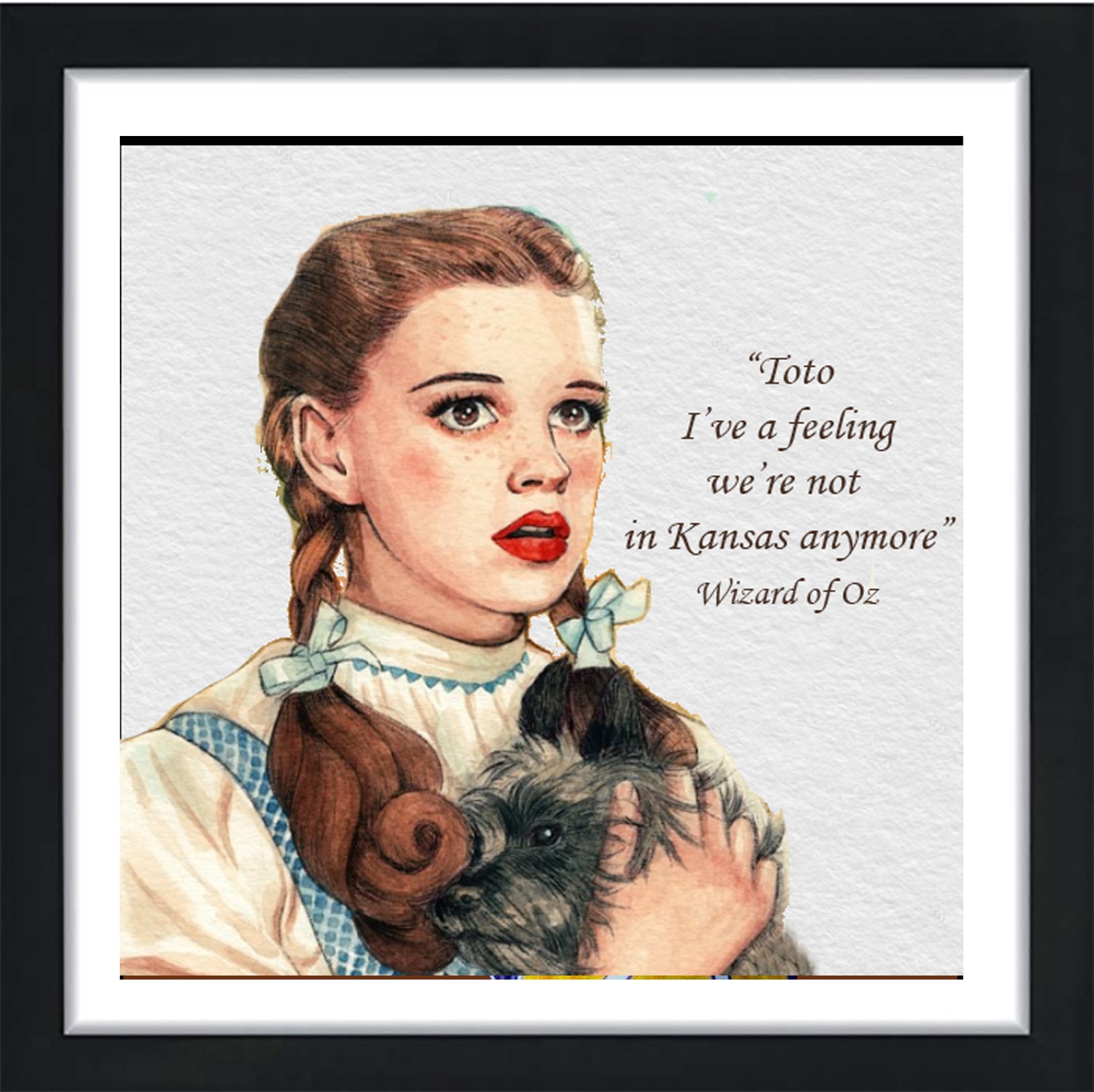 WIZARD OF OZ Dorothy Framed Print-we're Not in Kansas Anymore-kids Room ...