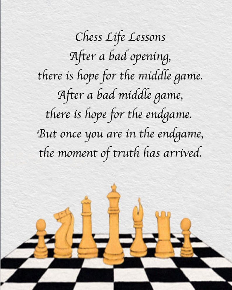 CHESS WALL Art PRINT- Life Lessons-chess Player Print-end Game-middle ...