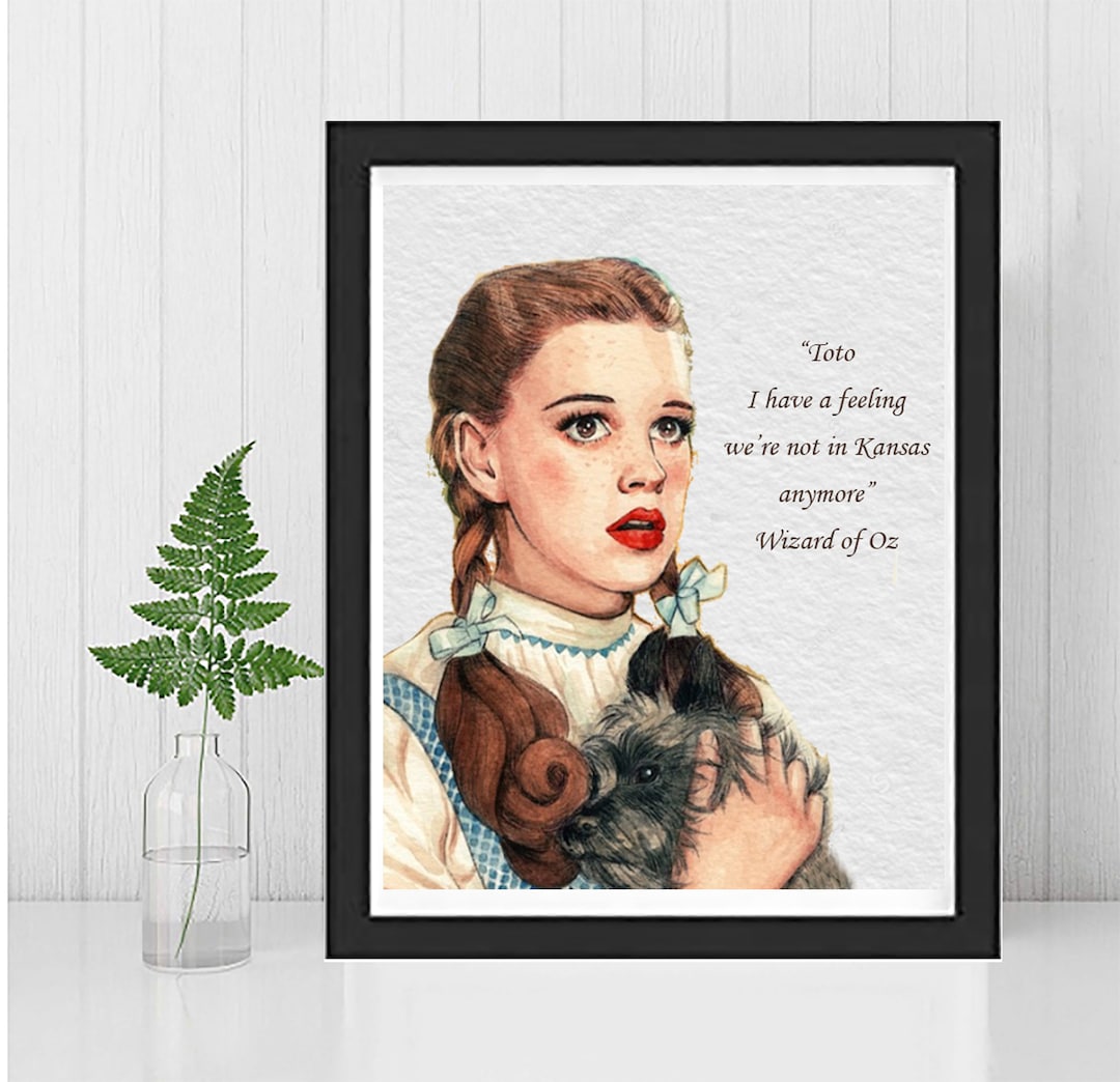 WIZARD OF OZ Dorothy Framed Print-we're Not in Kansas Anymore-kids Room ...