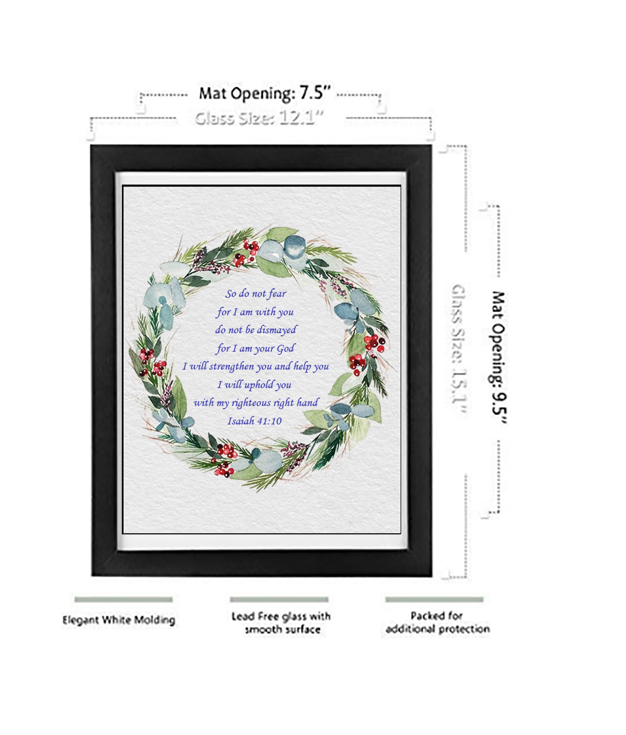 ISAIAH "so Do Not Fear for I Am With You" Bible Verse Print Framed ...