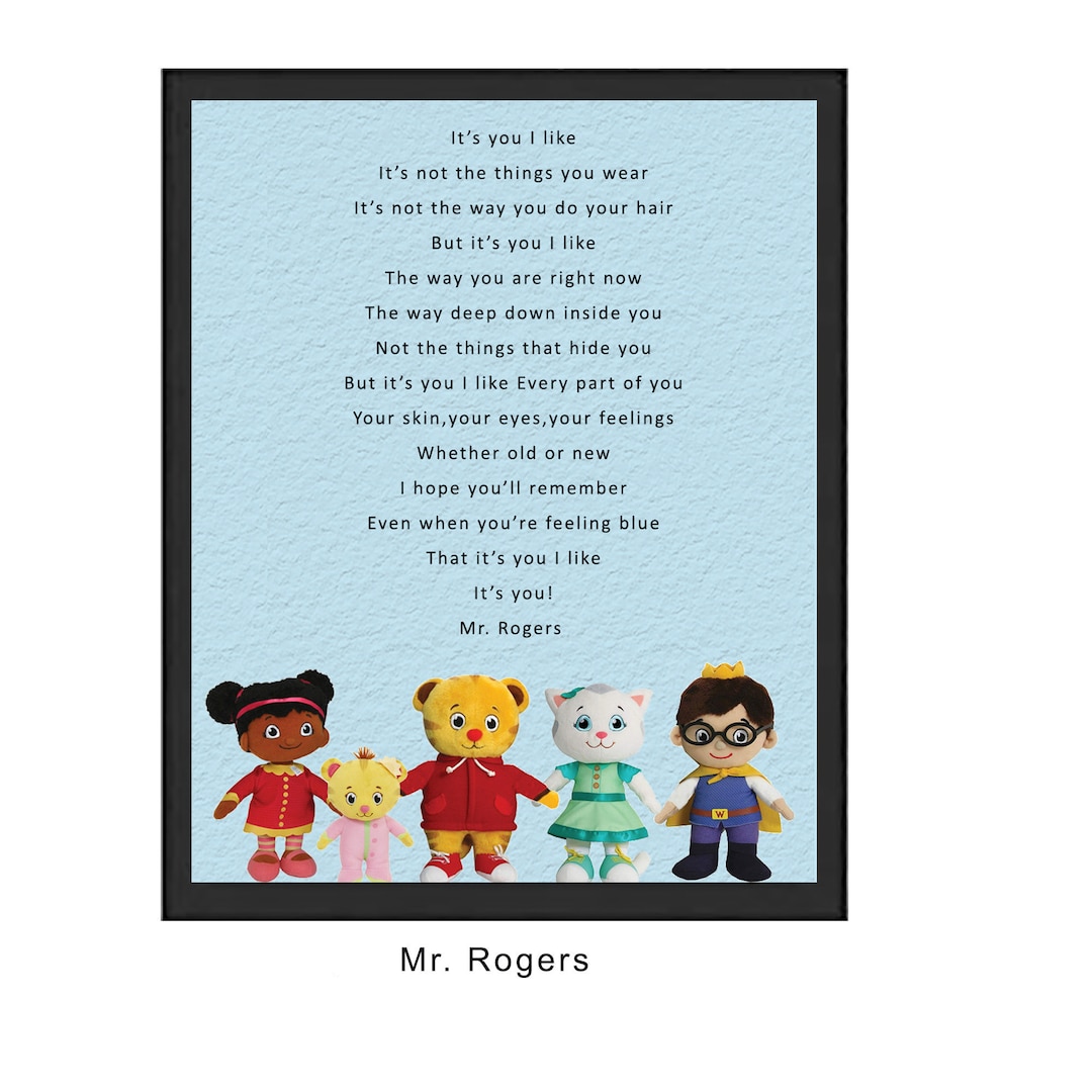MISTER ROGERS "it's You I Like..." Friendship Quote With Neighborhood ...