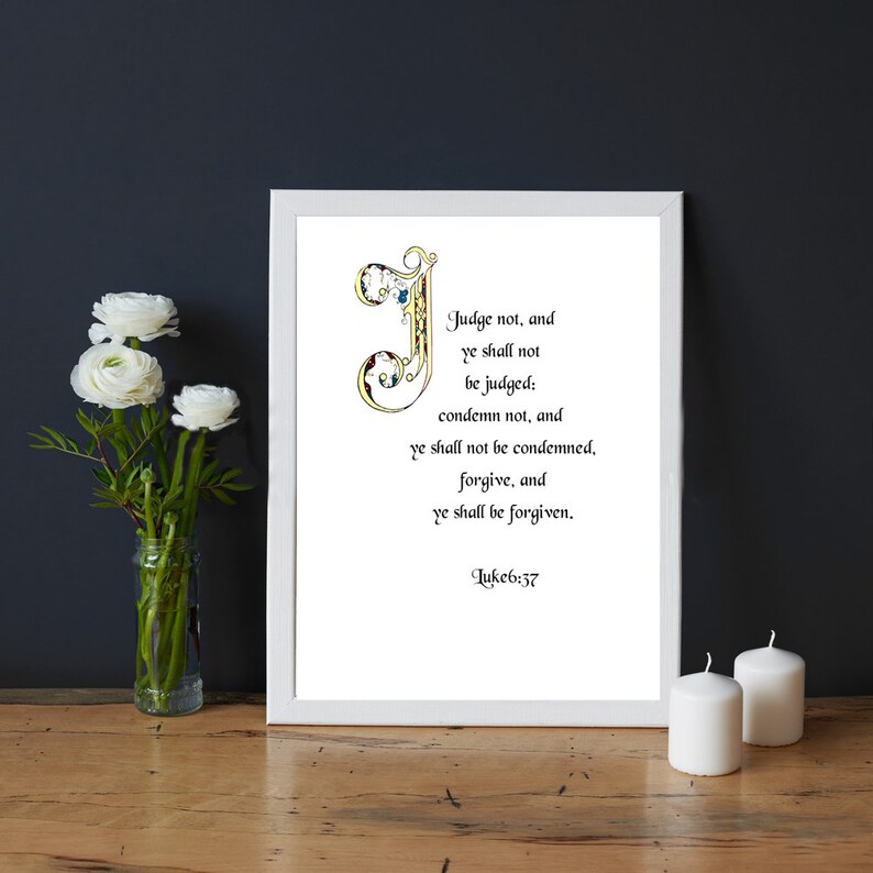 FRAMED LUKE BIBLE Print-judge Not and Ye Shall Not Be Judged ...