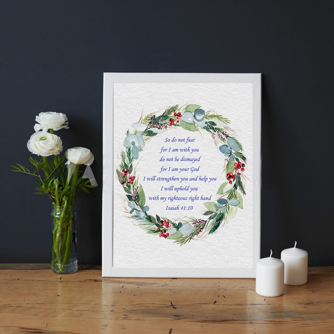 ISAIAH "so Do Not Fear for I Am With You" Bible Verse Print Framed ...