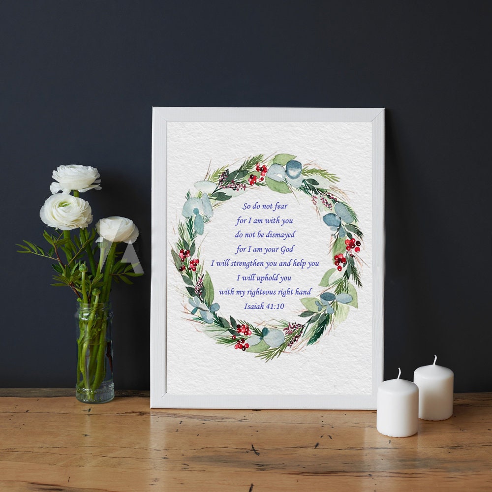 ISAIAH "so Do Not Fear for I Am With You" Bible Verse Print Framed ...