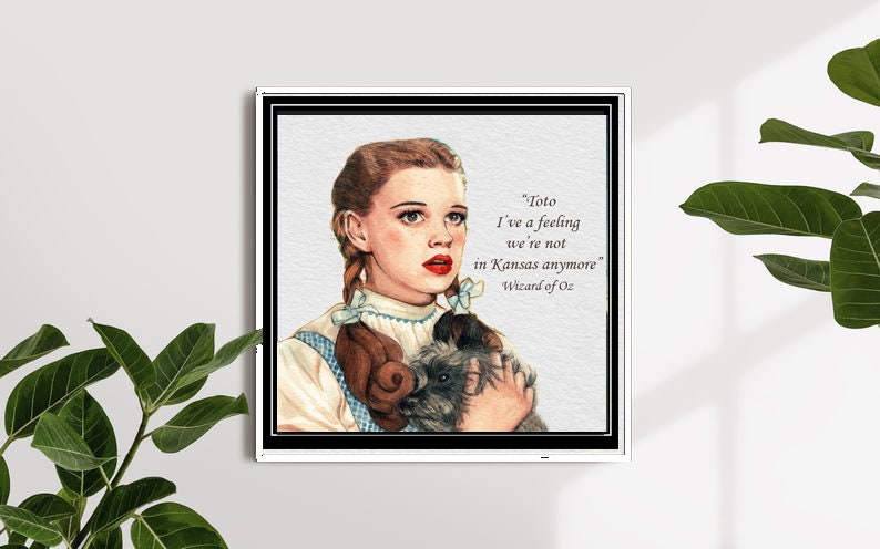 WIZARD OF OZ Dorothy Framed Print-we're Not in Kansas Anymore-kids Room ...