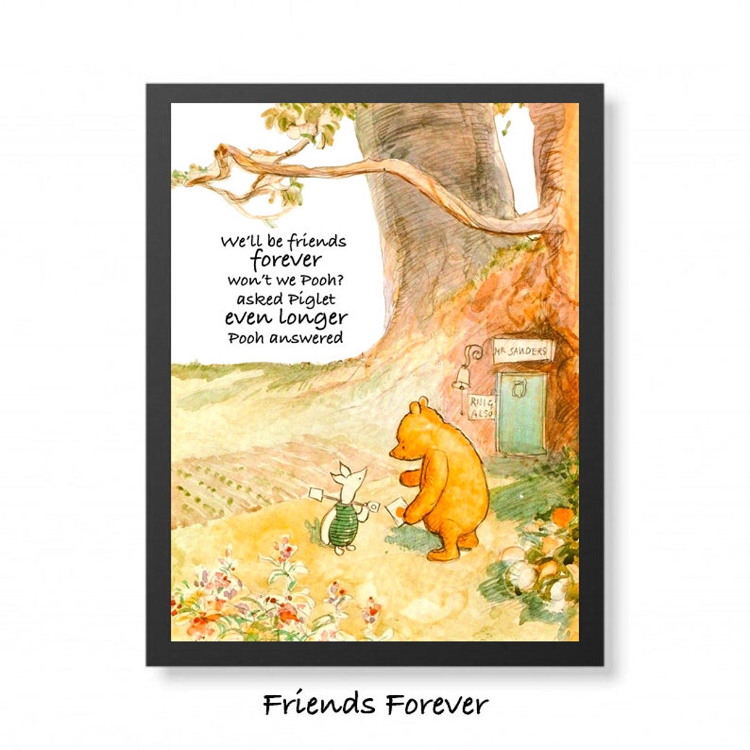 WINNIE THE POOH and Piglet- Friends Forever-framed Print-best Friend ...
