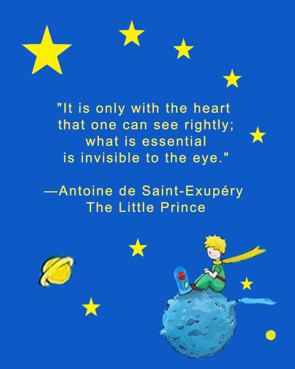 The LITTLE PRINCE Quoteit is Only With the Heart That - Etsy