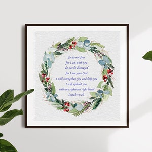 ISAIAH "so Do Not Fear for I Am With You" Bible Verse Print Framed ...