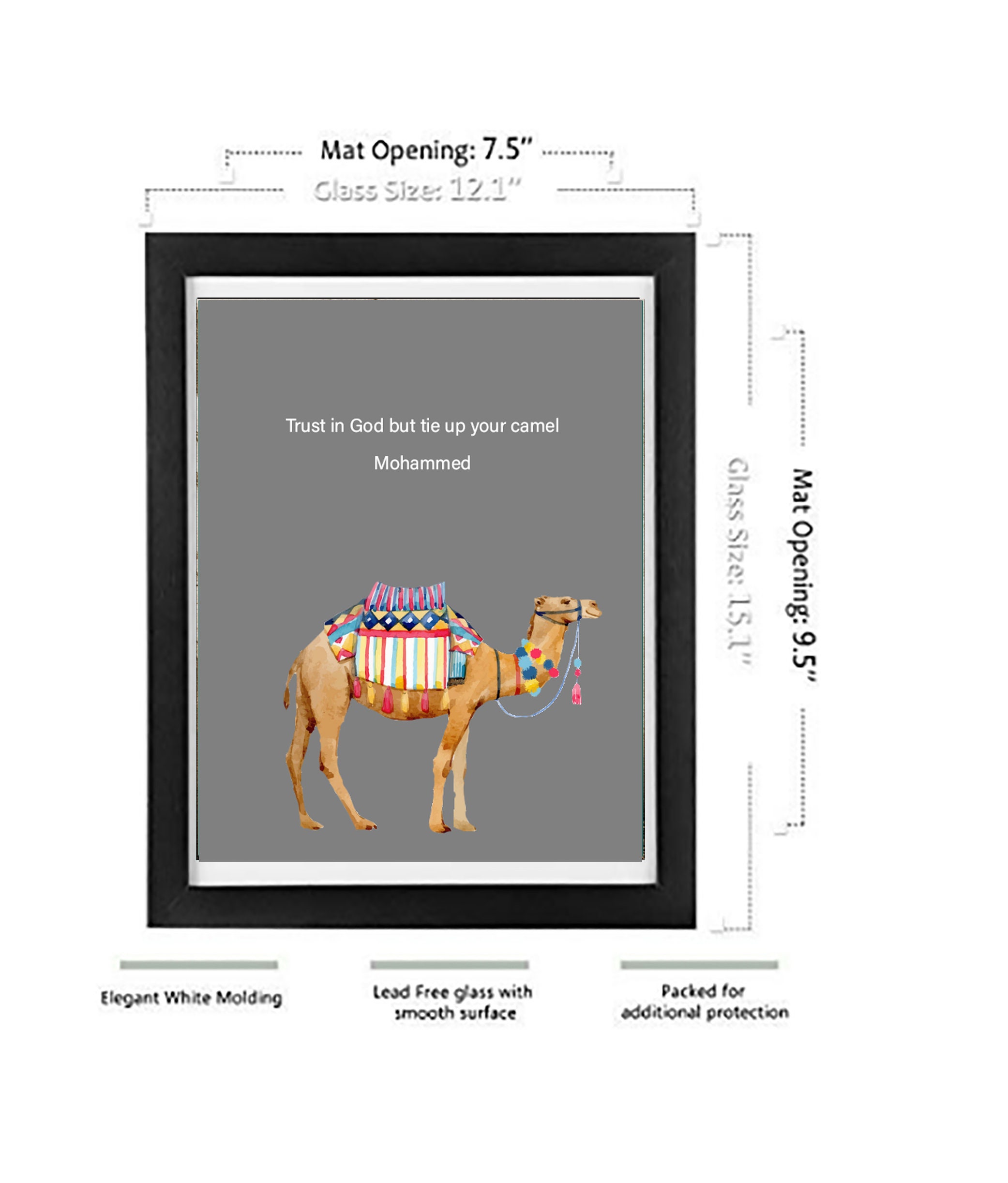 MOHAMMED QURAN Wall Art- Proverb Print- Trust in God but Tie up Your ...