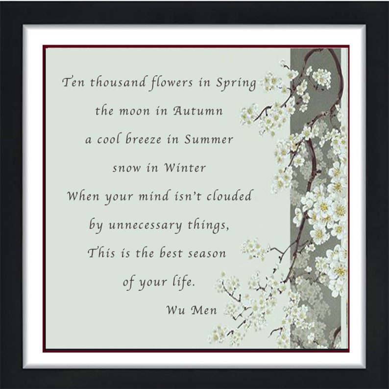 FRAMED ZEN Print- Best Season of Your Life-inspirational Chinese ...