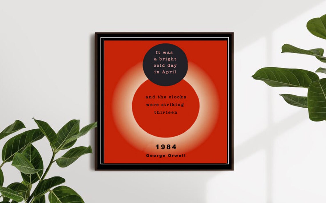 1984 GEORGE ORWELL Framed-and the Clocks Were Striking | Etsy