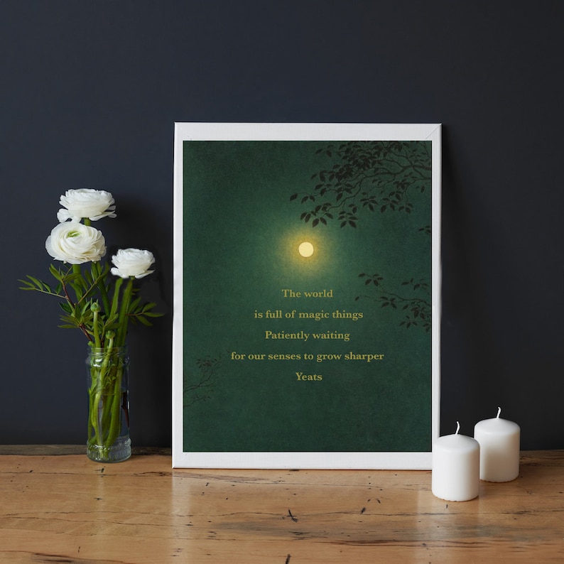 W. B. YEATS Poster-the World is Full of Magic Things-w.b.yeats Prints ...