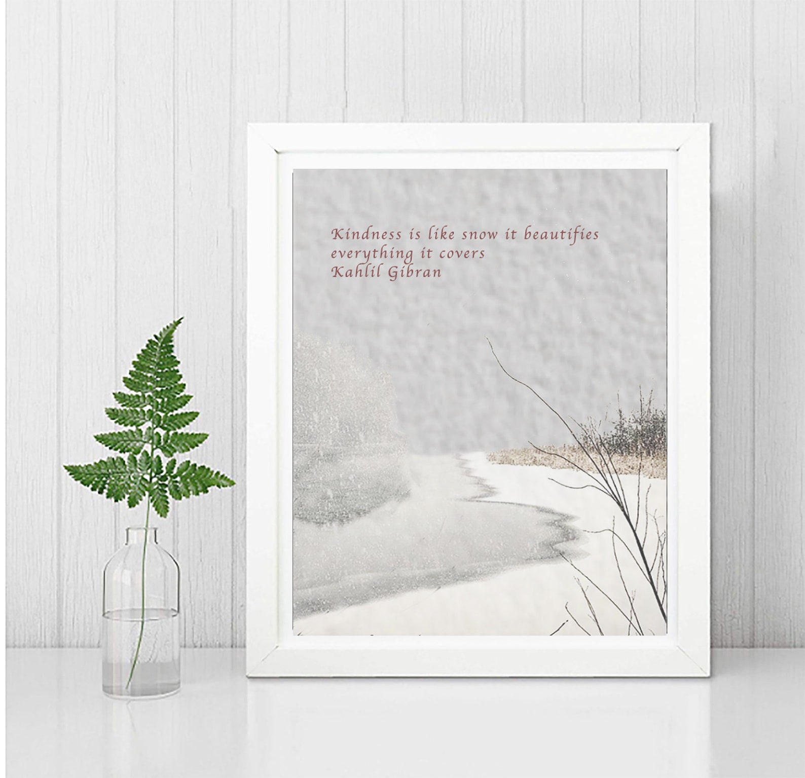 Kahlil Gibran KINDNESS is Like Snow- Friendship Quote-snow Painting ...