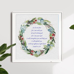 ISAIAH "so Do Not Fear for I Am With You" Bible Verse Print Framed ...