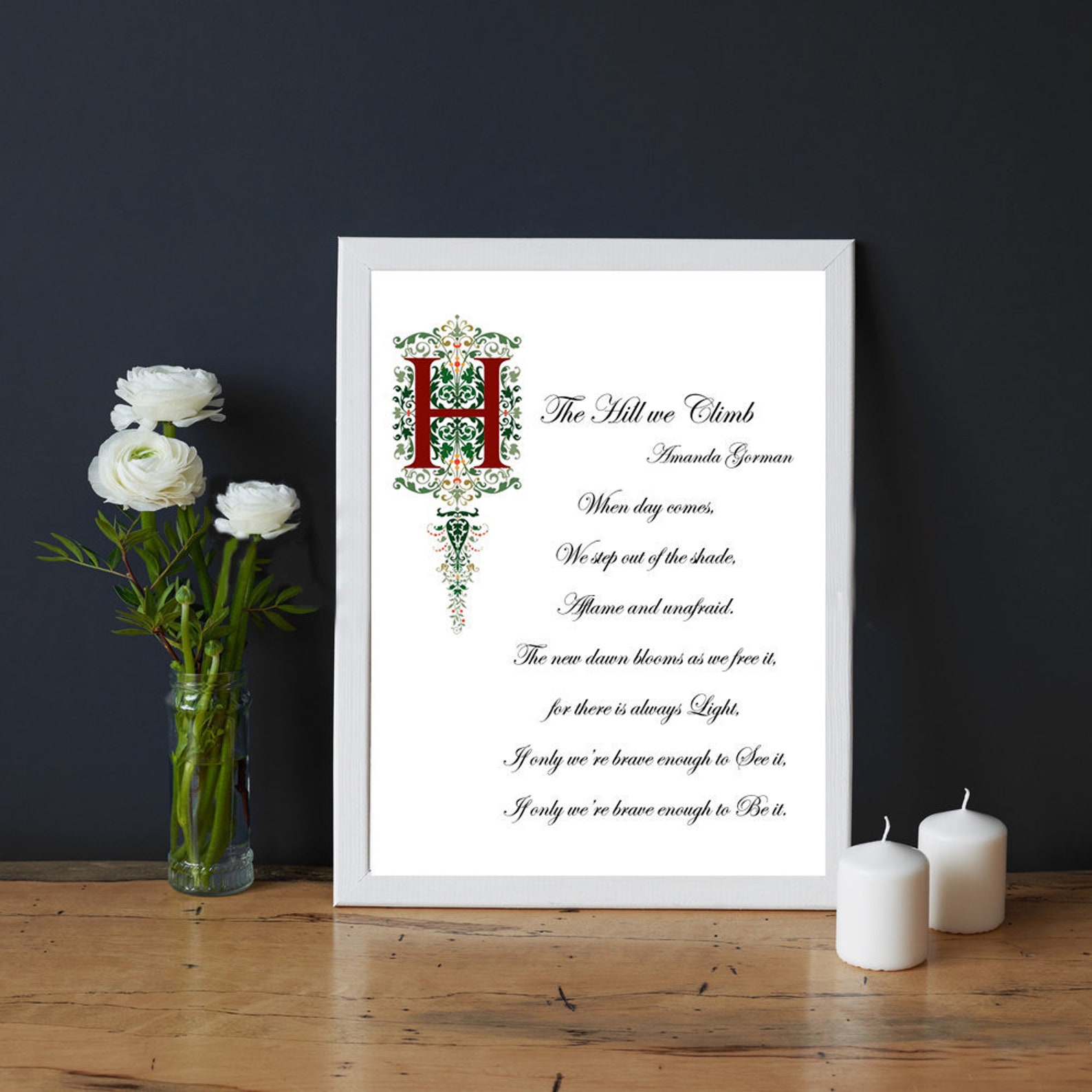 HILL WE CLIMB Framed Inauguration Print-when Day Comes-last Stanza-for ...