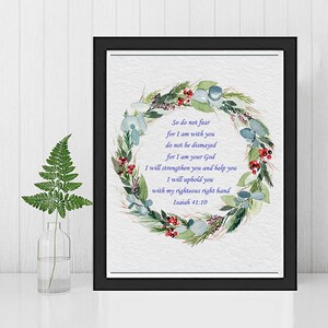 ISAIAH "so Do Not Fear for I Am With You" Bible Verse Print Framed ...