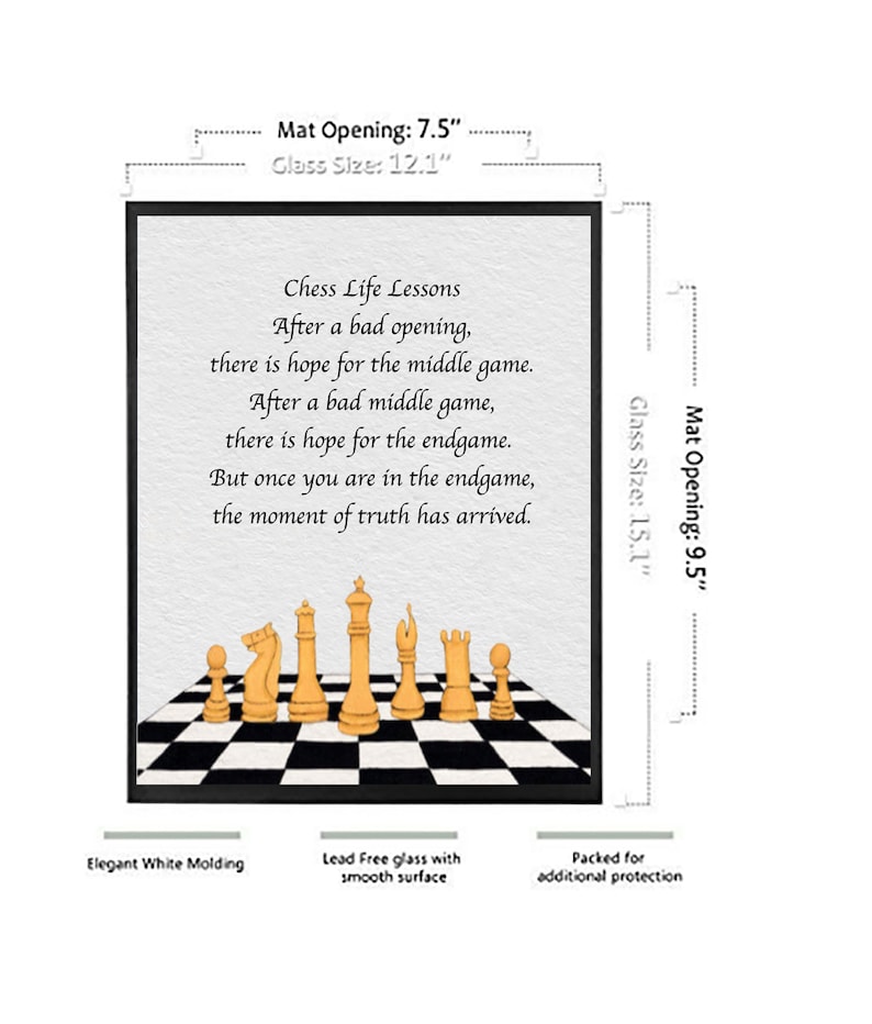 CHESS WALL Art PRINT- Life Lessons-chess Player Print-end Game-middle ...