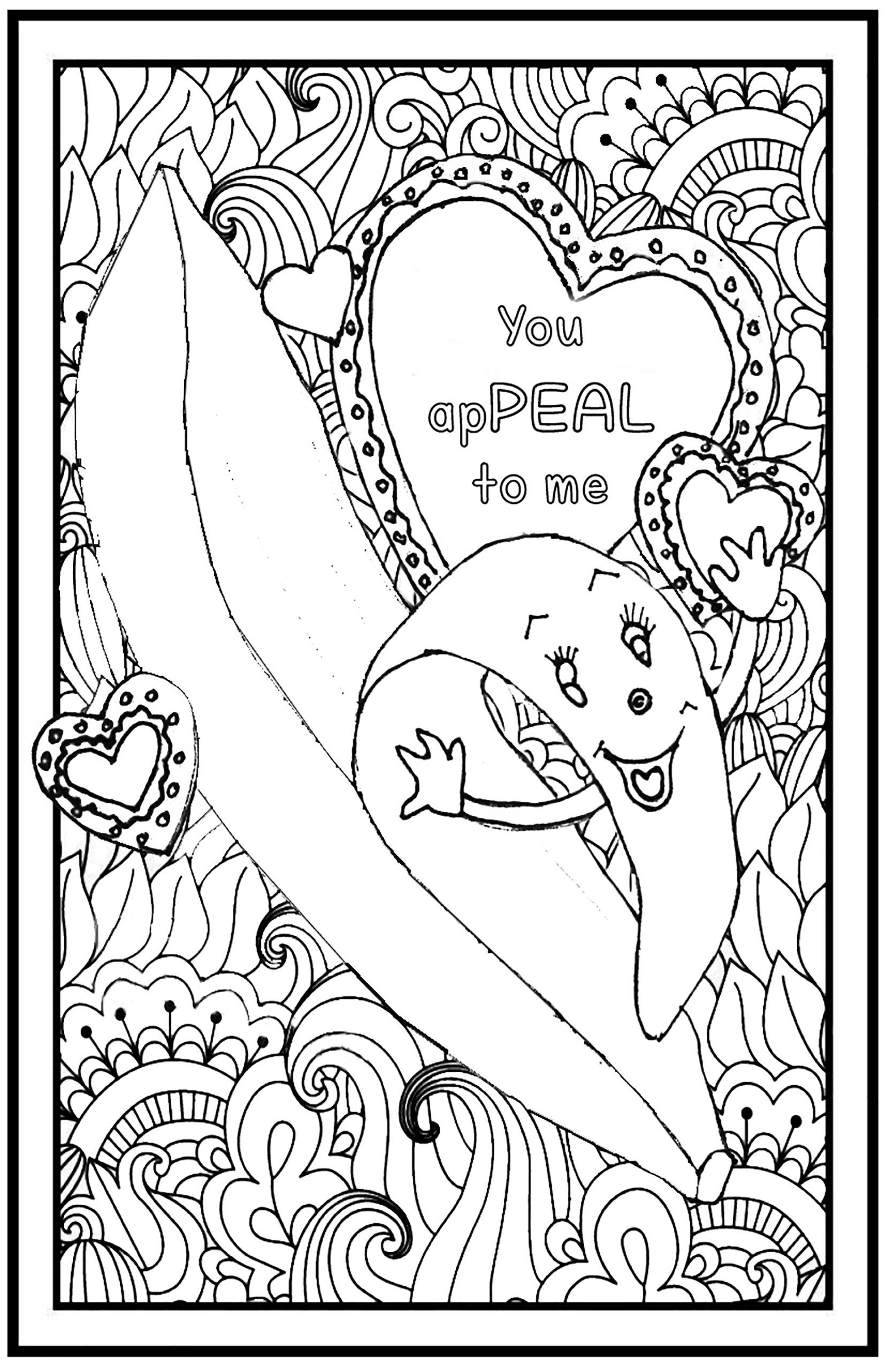 ADULT COLORING VALENTINES Printable - Etsy