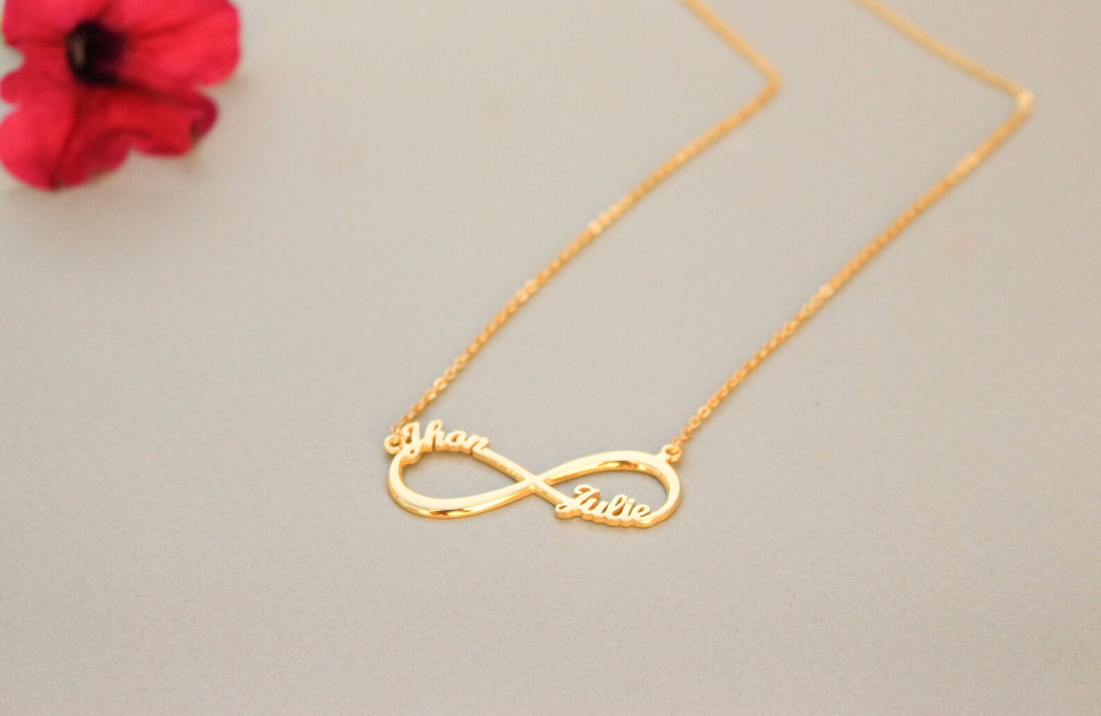 Personalized Infinity Necklace in Sterling Silver Promise - Etsy