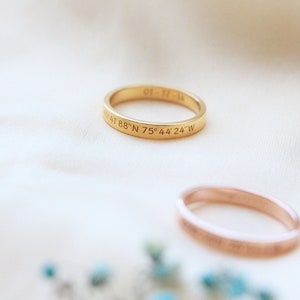 Coordinates Ring - Latitude Longitude Ring - Personalized Latitude ...
