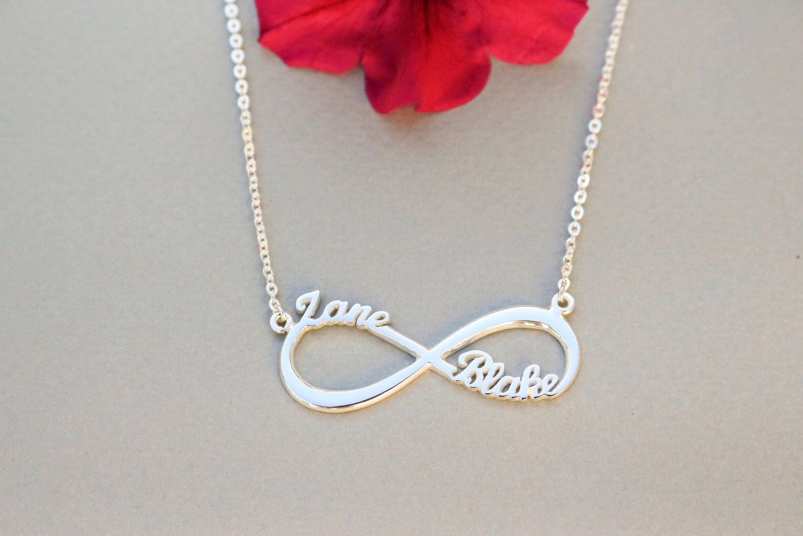 Personalized Infinity Necklace in Sterling Silver Promise - Etsy