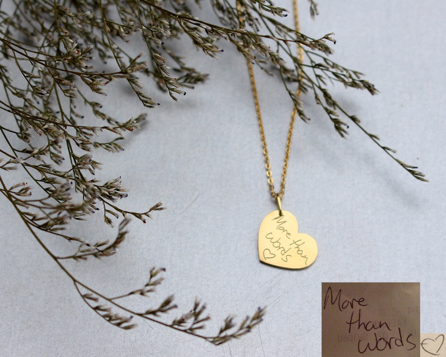 Engraved Custom Handwriting Necklace-Personalized Signature | Etsy