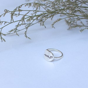 Engraved Handwriting Ring Custom Signature Ring Engraved | Etsy