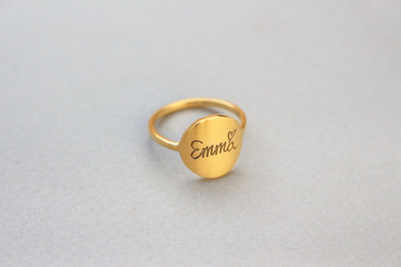 Engraved Handwriting Ring Custom Signature Ring Name Ring - Etsy
