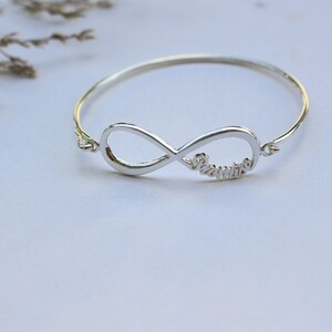 Personalized Infinity Bangle - Eternity Bangle in Sterling Silver ...