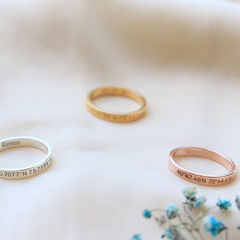 Coordinates Ring - Etsy