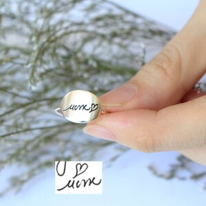 Engraved Handwriting Ring Custom Signature Ring Engraved | Etsy