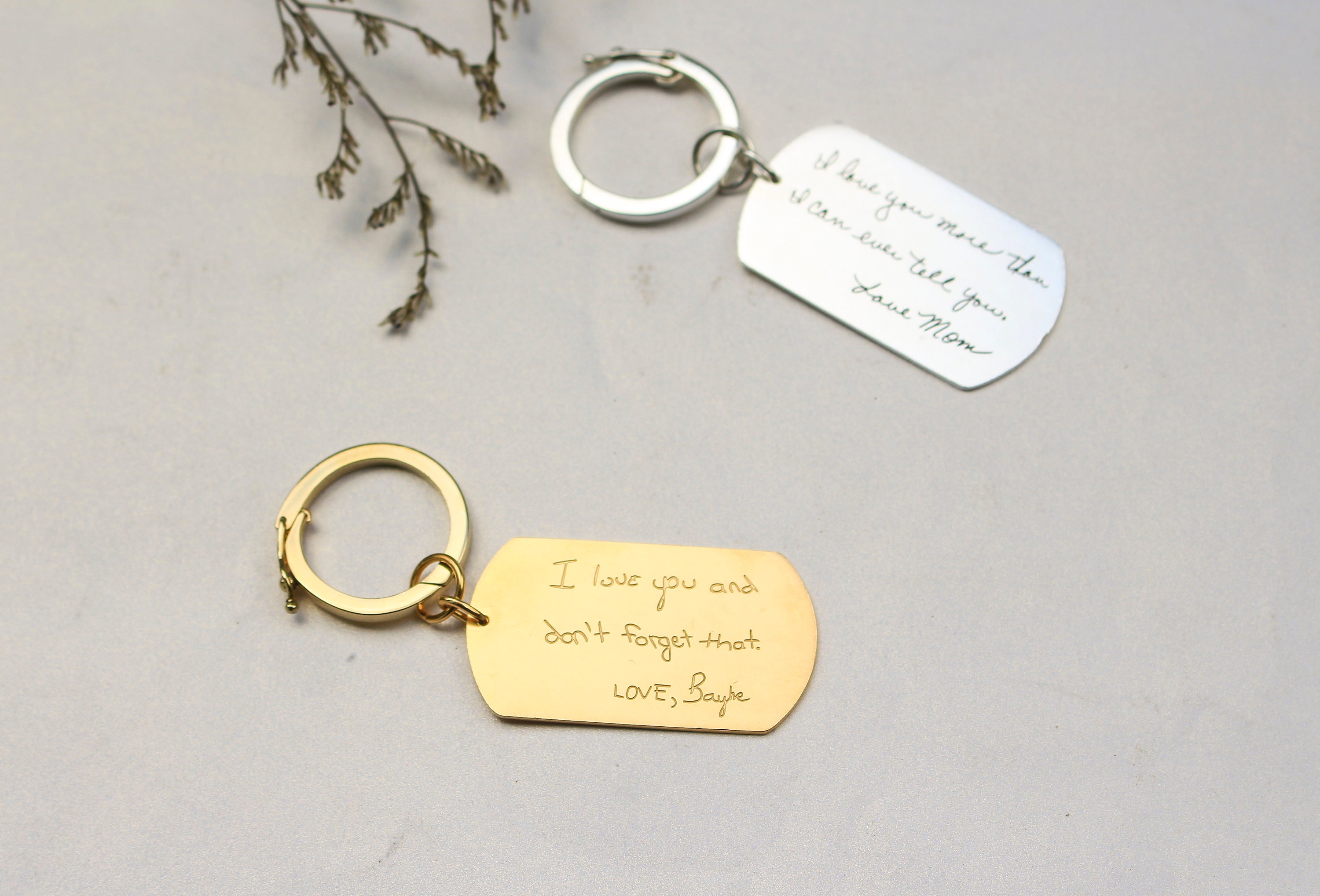 Memorial Signature Keychain Handwriting Keychain Engraved - Etsy