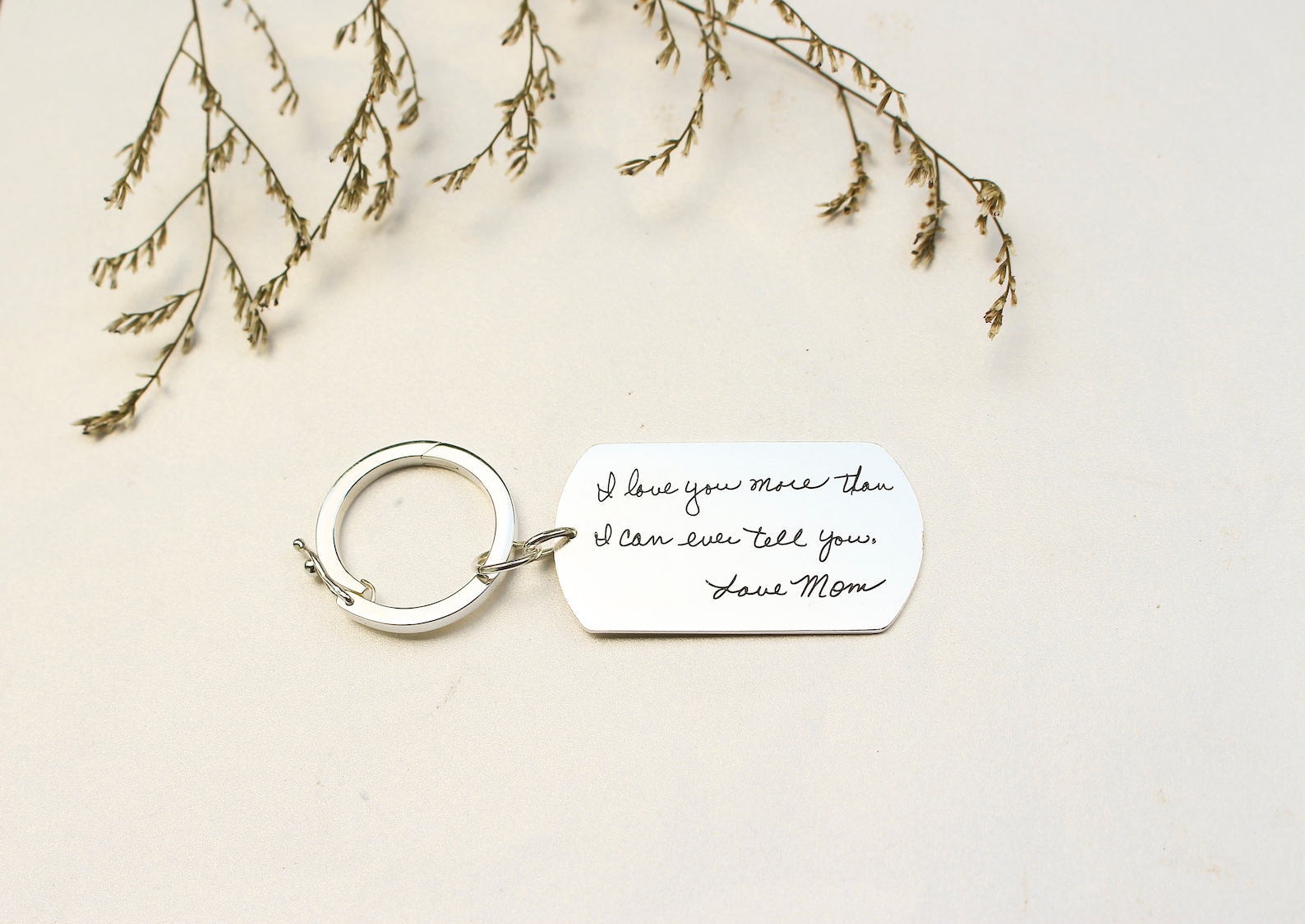 Memorial Signature Keychain Handwriting Keychain Engraved - Etsy