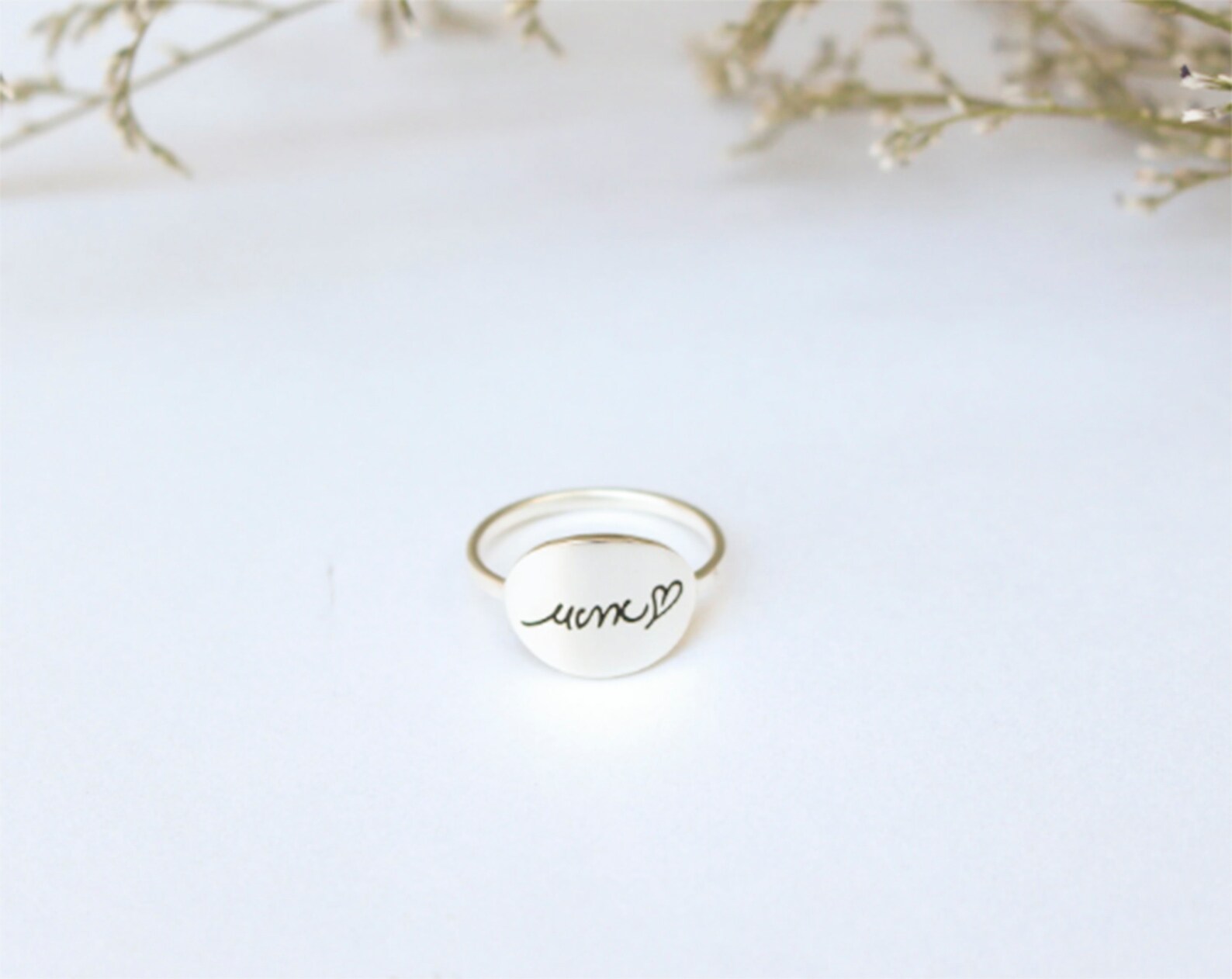 Engraved Handwriting Ring Custom Signature Ring Engraved - Etsy