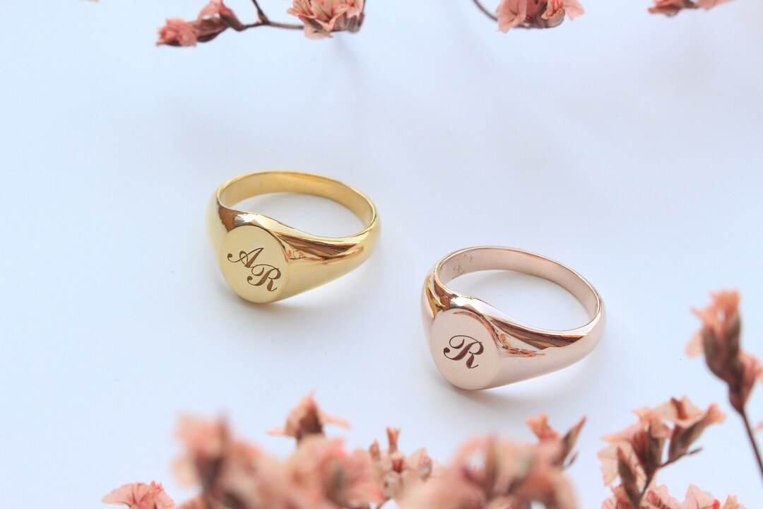 Initial Signet Ring - Statement Ring - Custom Initial Ring - Bridesmaid ...