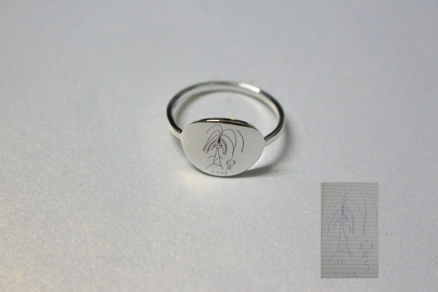 Engraved Handwriting Ring Custom Signature Ring Engraved | Etsy