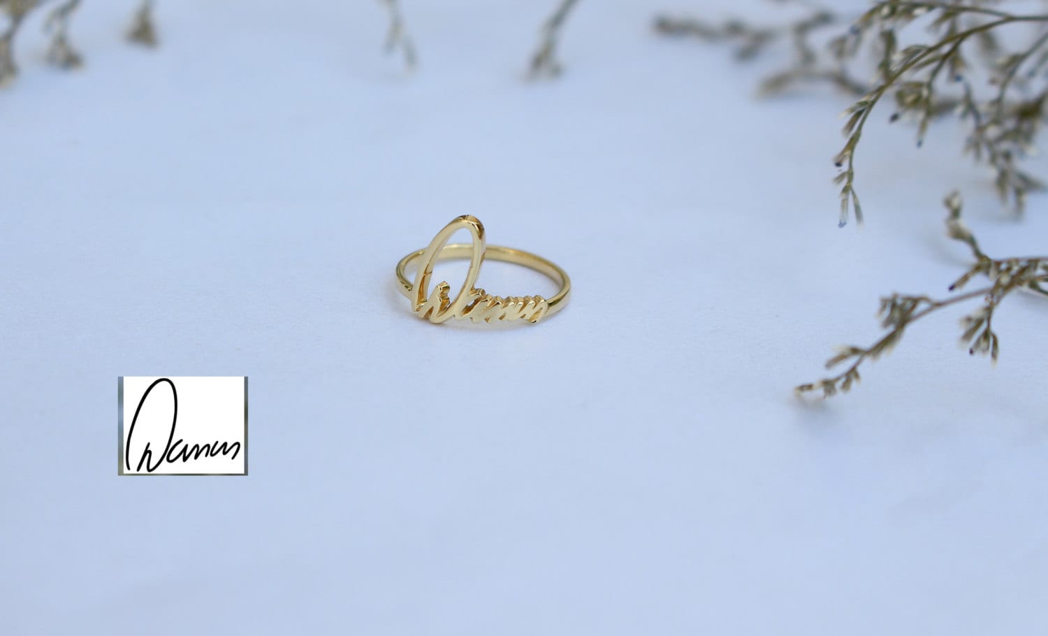 Memorial Signature Ring Personalized Handwriting Ring - Etsy