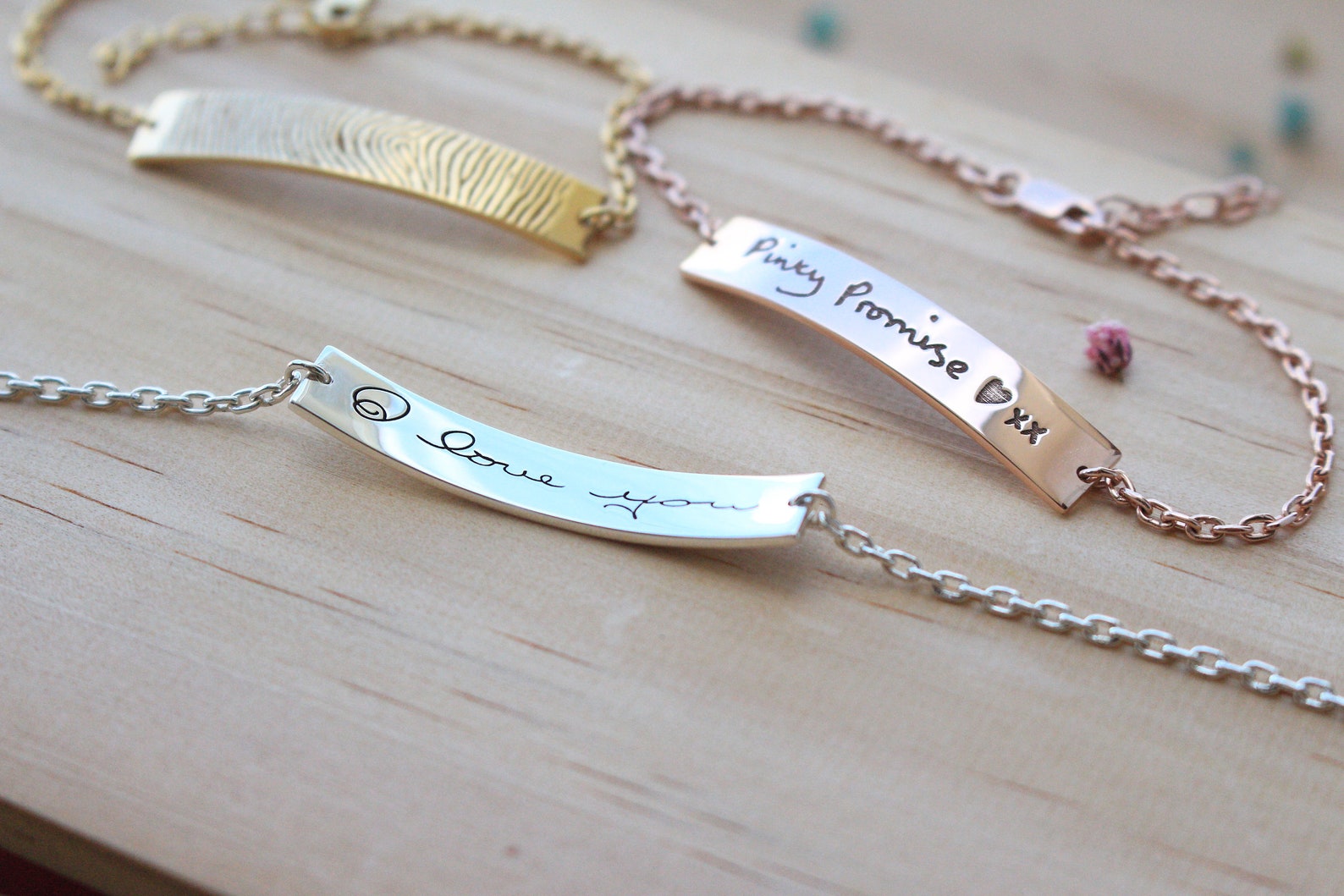 Engraved Signature Bar Bracelet Actual Signature Engraved - Etsy