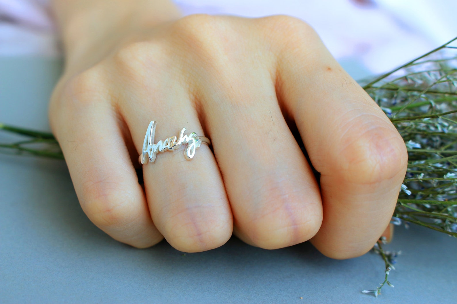 Memorial Signature Ring Personalized Handwriting Ring | Etsy