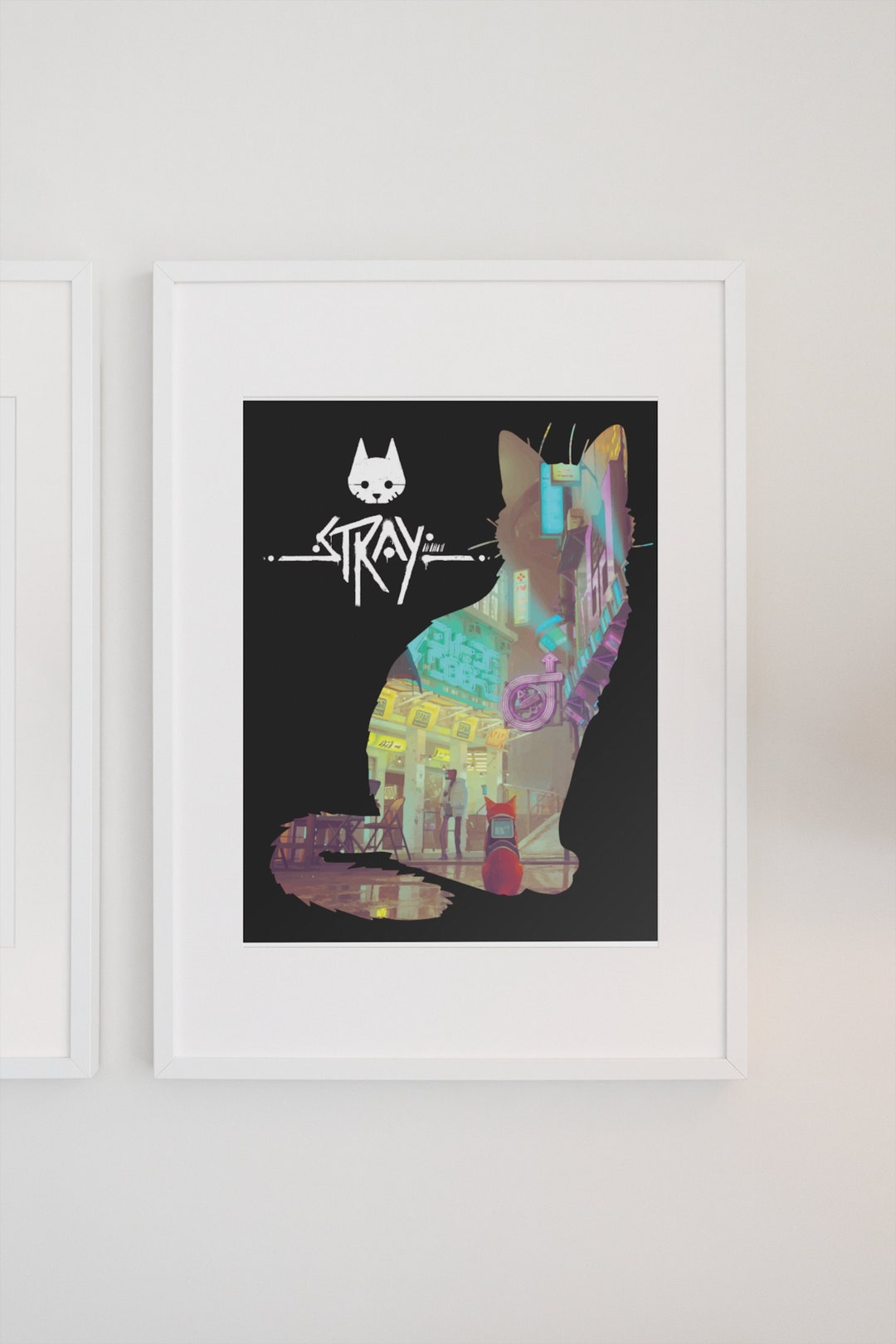 Stray Video Game, Stray Minimal Print, Cat Home Decor - Etsy