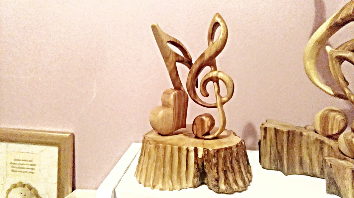 Wooden G Clef Home Decor Music Gift Music Sculpture Music - Etsy
