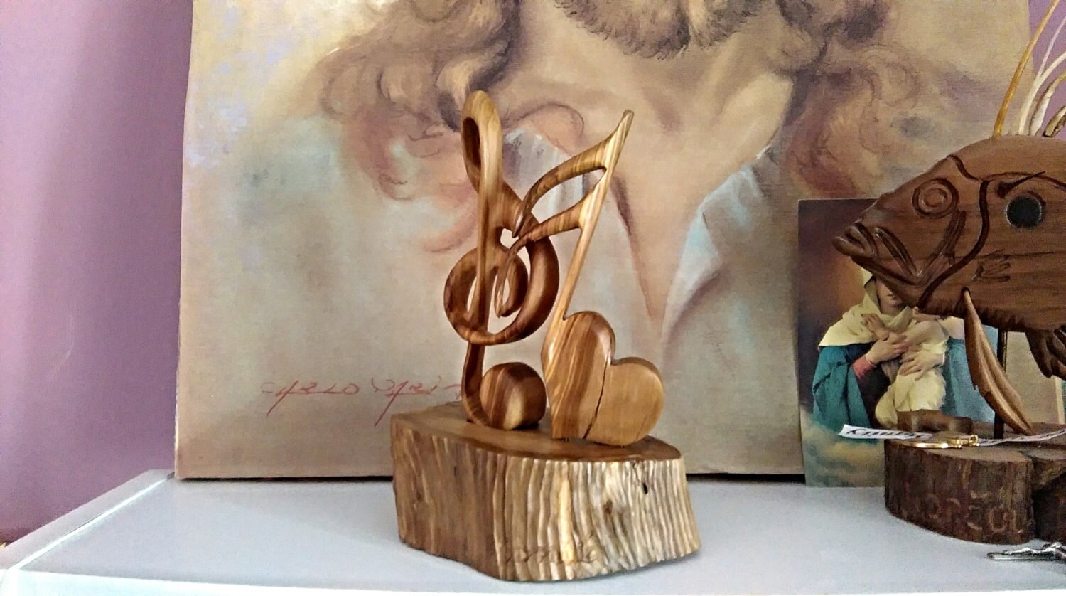 Wooden G Clef, Home Decor, Music Gift, Music Sculpture, Music Note ...