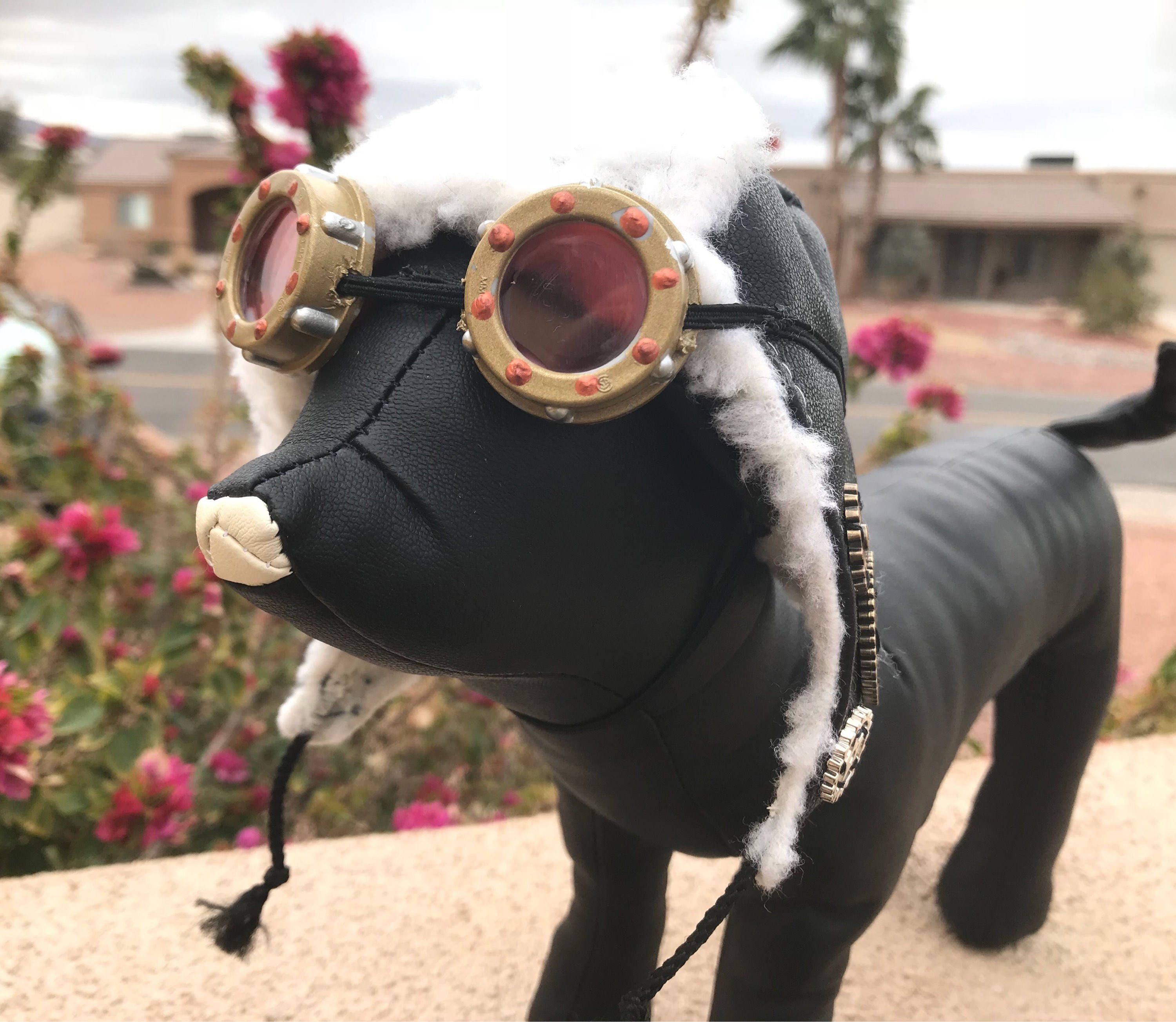 Aviator Dog Cap, Steampunk, Dog Costume, Halloween, Black, Copper, Hell ...