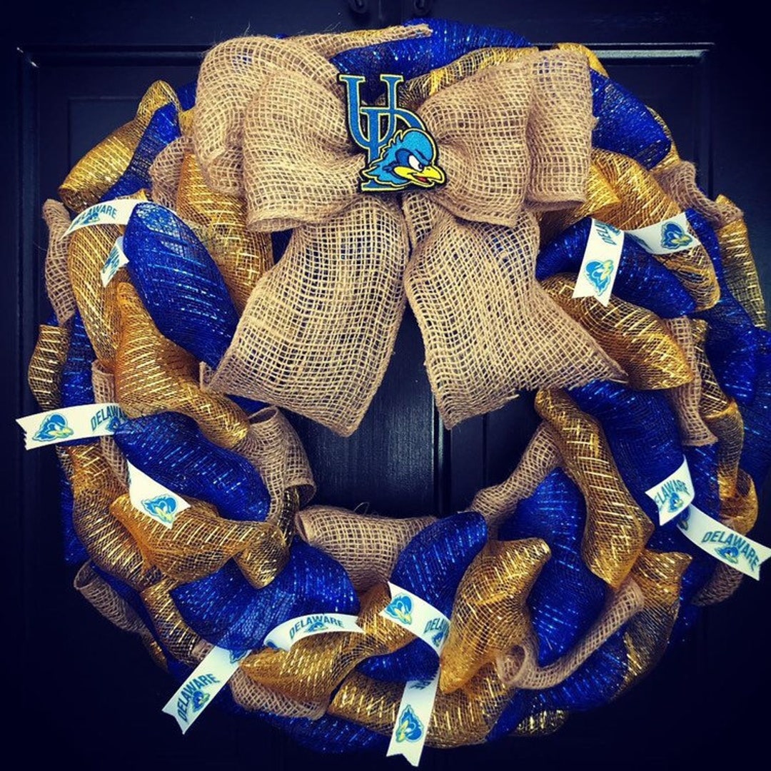 Custom Made Collegiate Wreath: University of Delaware - Etsy